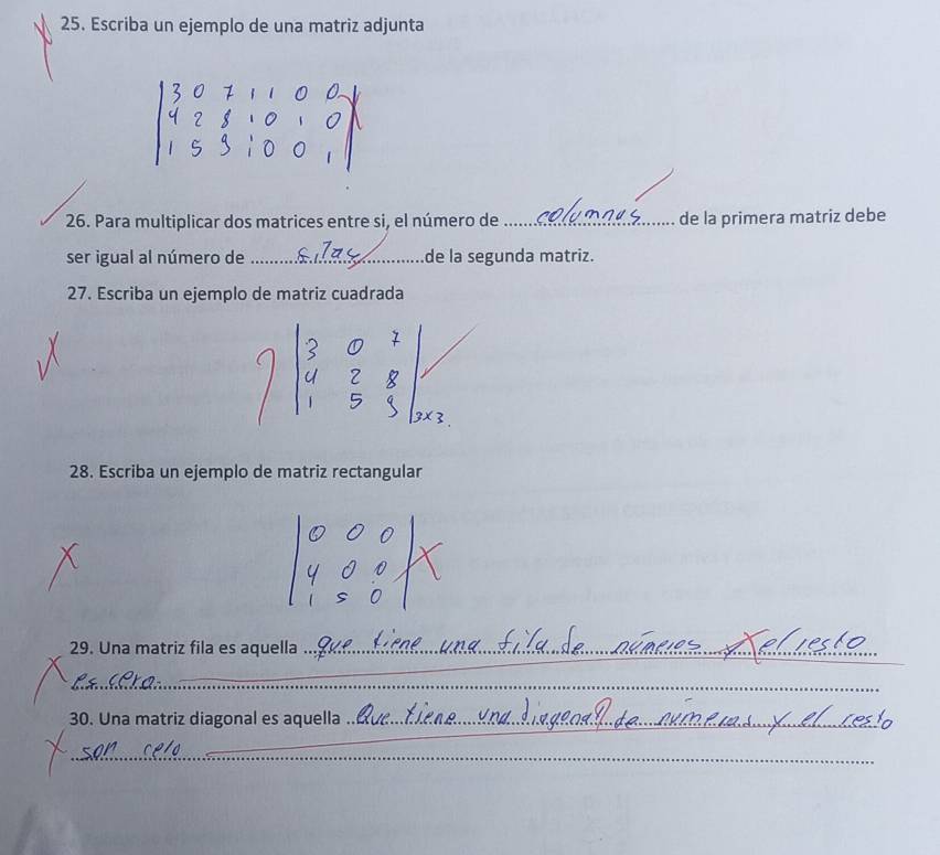 Resuelto:Escriba un ejemplo de una matriz adjunta 26. Para multiplicar ...