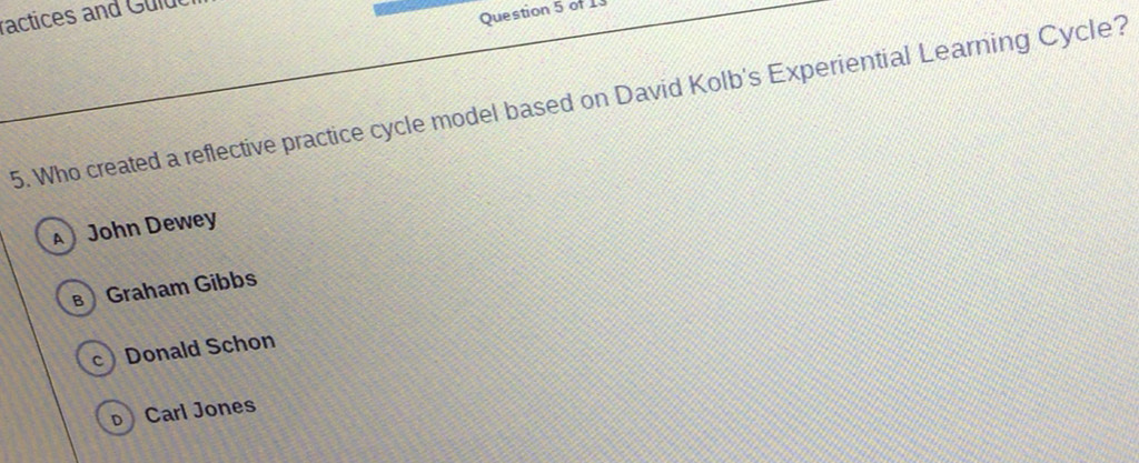 Solved: actices and Guldi Question 5 of 1 5. Who created a reflective ...