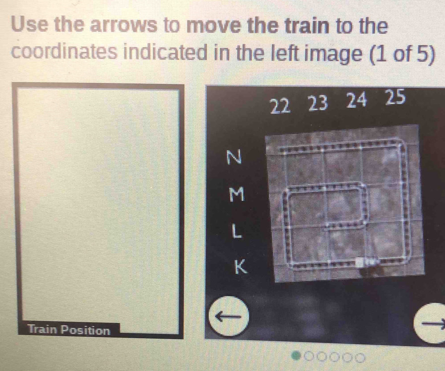 Solved: Use the arrows to move the train to the coordinates indicated ...