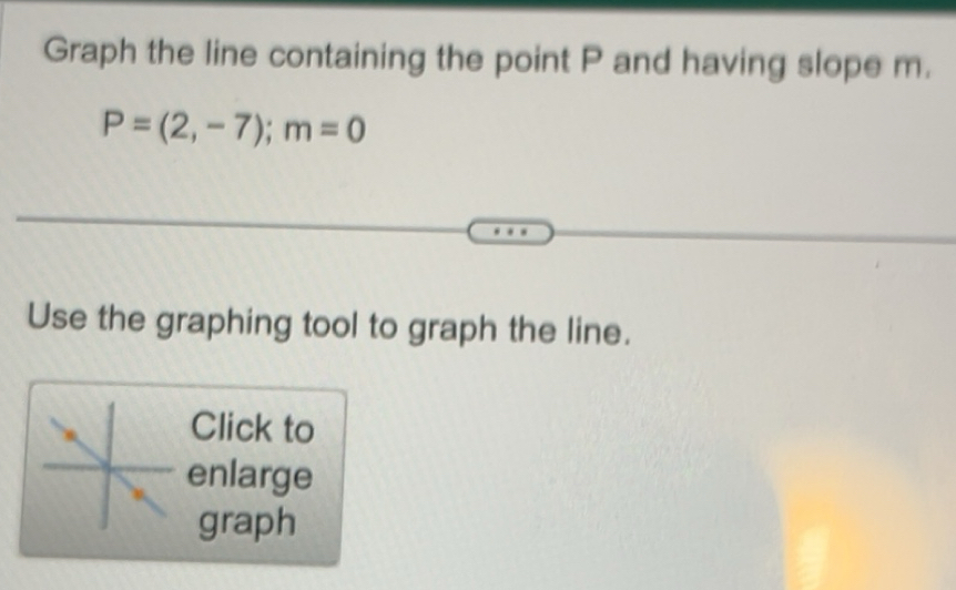 Solved: Graph the line containing the point P and having slope m. P=(2 ...