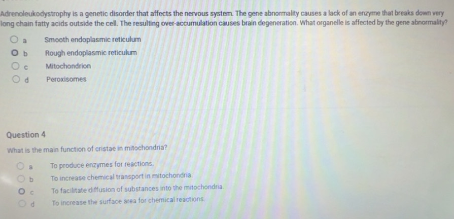 Solved: Adrenoleukodystrophy is a genetic disorder that affects the ...