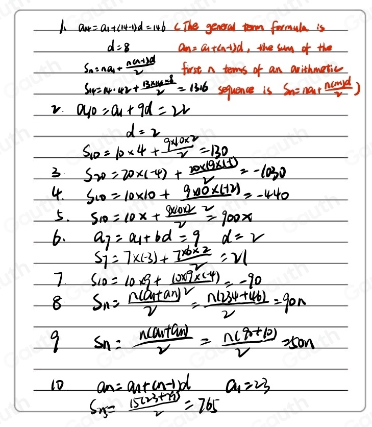 Solved: Find the sum of the arithmetic sequence below. 1. a_1=42, a_n ...