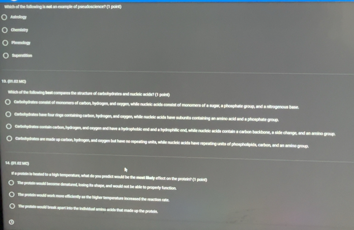 Solved: Which of the following is not an example of pseudoscience? (1 ...