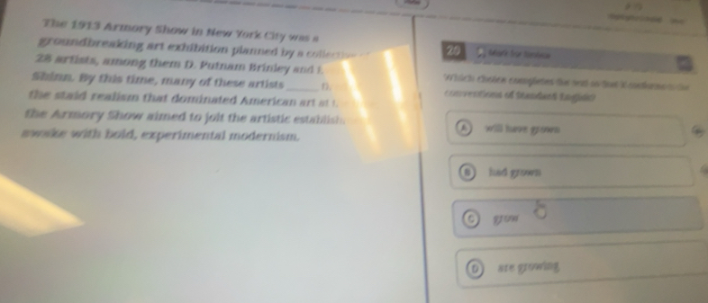 Solved: The 1913 Armory Show in New York City was a groundbreaking art ...
