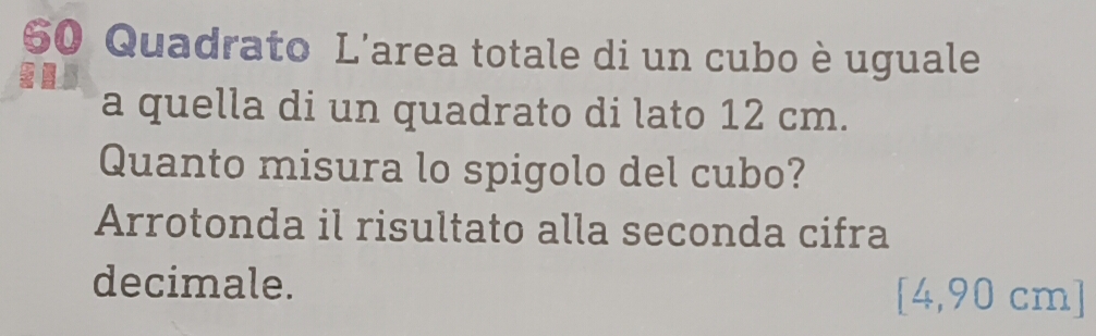 Risolto:Quadrato L'area totale di un cubo è uguale a quella di un ...