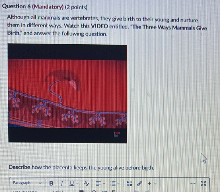 Solved: (Mandatory) (2 points) Although all mammals are vertebrates ...