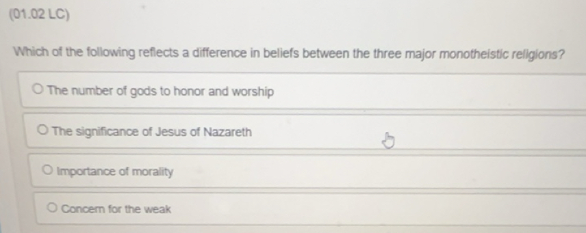 Solved: (01.02 LC) Which of the following reflects a difference in ...