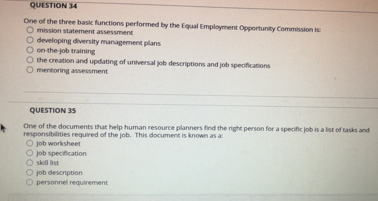 Solved: One of the three basic functions performed by the Equal ...