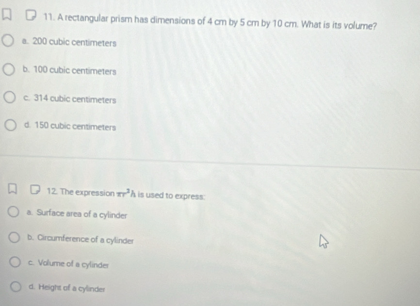 Solved: A rectangular prism has dimensions of 4 cm by 5 cm by 10 cm ...