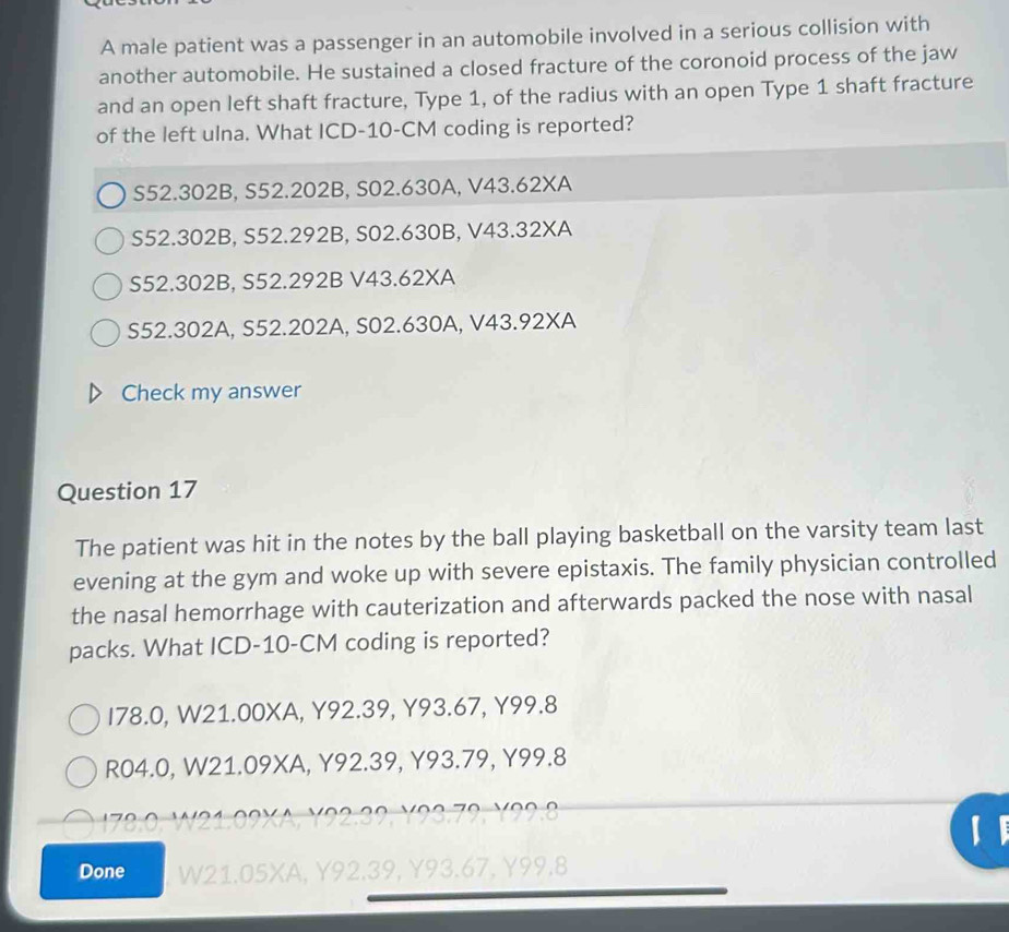 Solved: A male patient was a passenger in an automobile involved in a ...