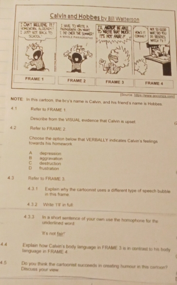 Solved: Calvin and Hobbes by Bill Watterson ru : CAnt BElièMe It HOME ...