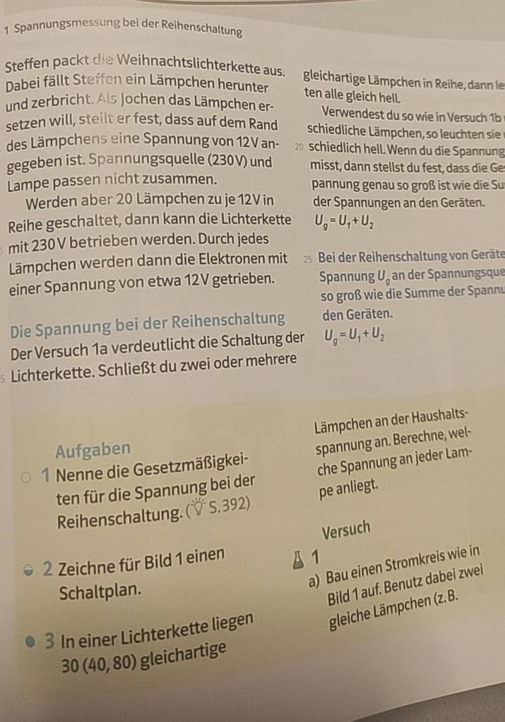 Gelöst:Spannungsmessung bei der Reihenschaltung Steffen packt die ...
