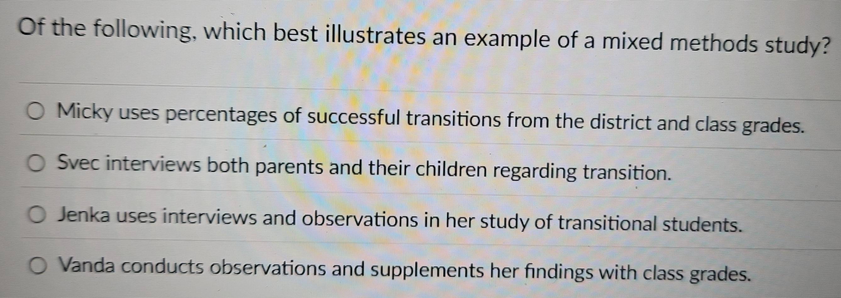 Solved: Of the following, which best illustrates an example of a mixed ...
