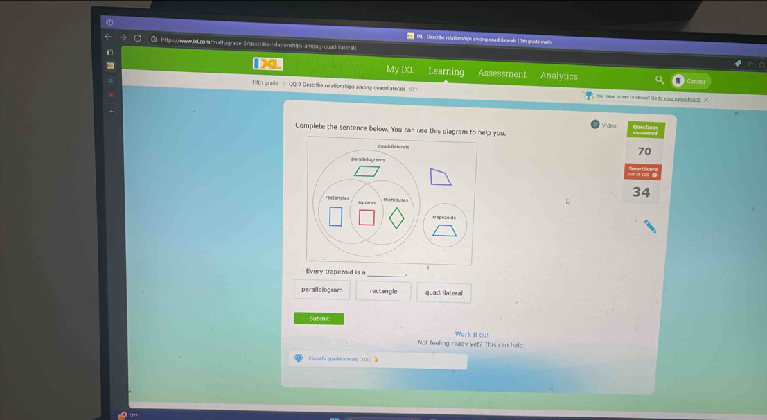 Solved: DL | Describe refationships among quadrilaterals | 5th grade ...