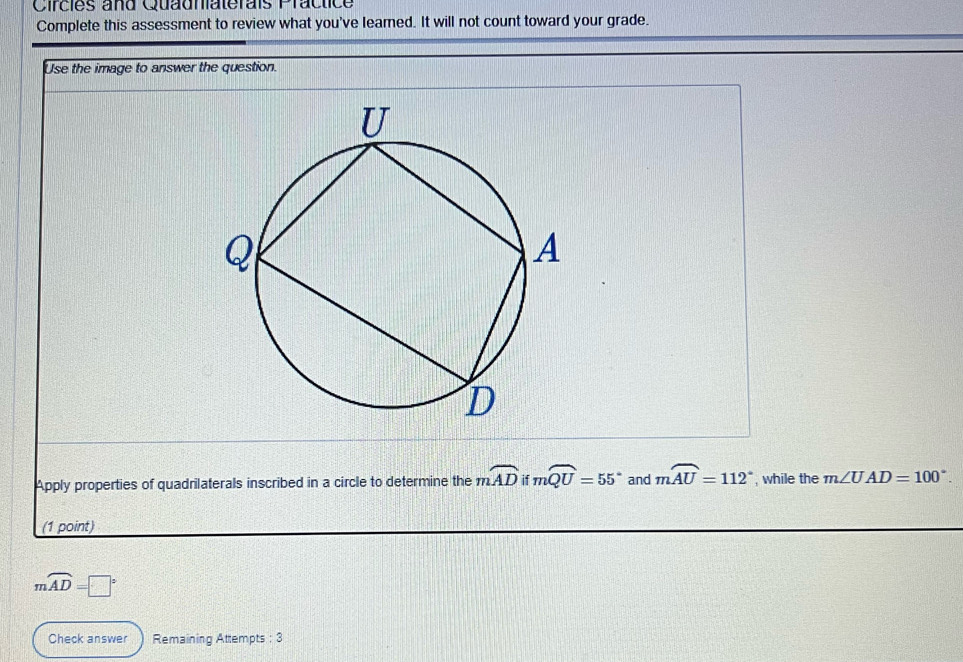 Solved: Circies and Quadniaterais Practice Complete this assessment to ...