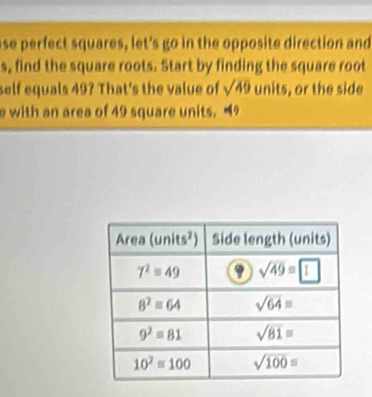 Solved: ase perfect squares, let's go in the opposite direction and s ...