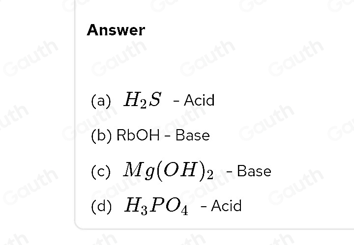 Solved: Classify each of the following compounds as an Arrhenius acid ...