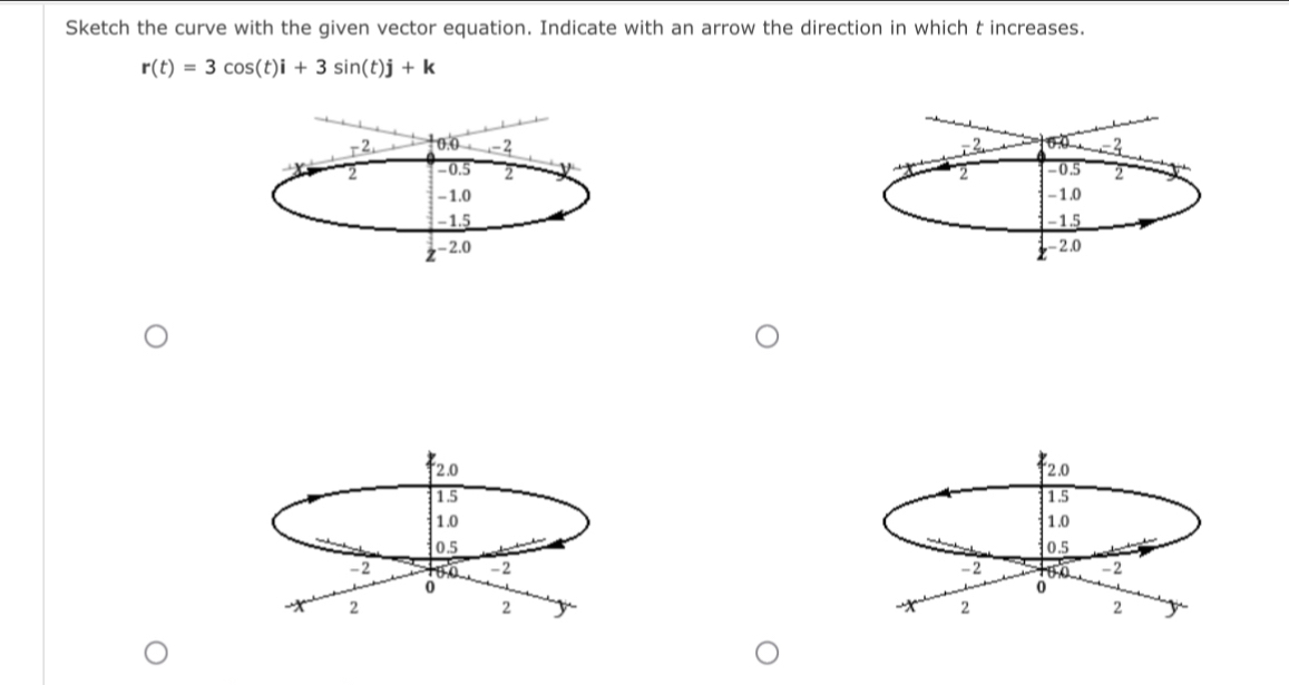 Solved: Sketch the curve with the given vector equation. Indicate with an arrow the direction in ...