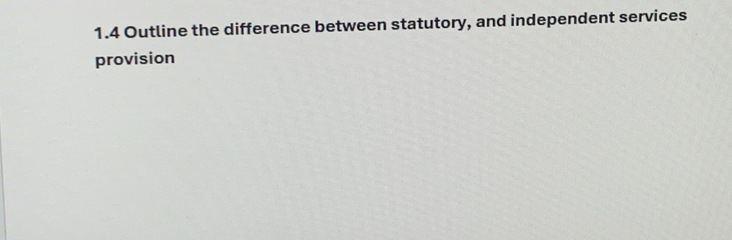 Solved: 1.4 Outline the difference between statutory, and independent ...