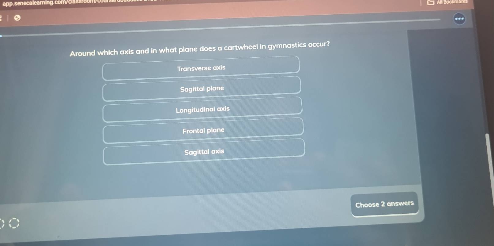 Solved: app. senecalearning.com/cla Around which axis and in what plane ...