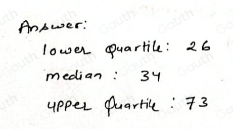 Solved: In the data set below, what are the lower quartile, the median ...