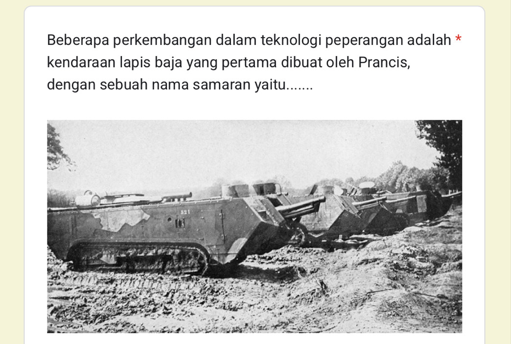 Telah dijawab:Beberapa perkembangan dalam teknologi peperangan adalah ...