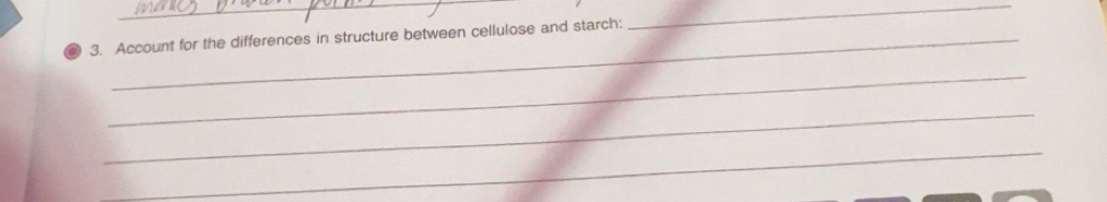 Solved: Account for the differences in structure between cellulose and ...