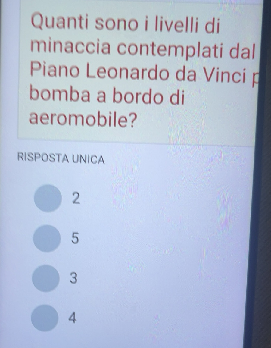 Risolto:Quanti sono i livelli di minaccia contemplati dal Piano ...