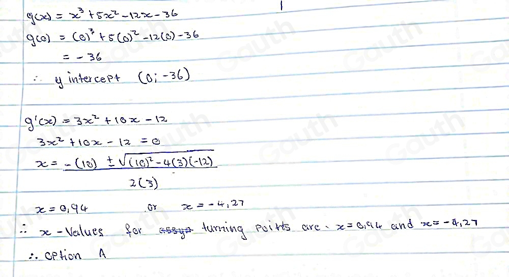 Solved: Which graph represents the polynomial function g(x)=x^3+5x^2 ...