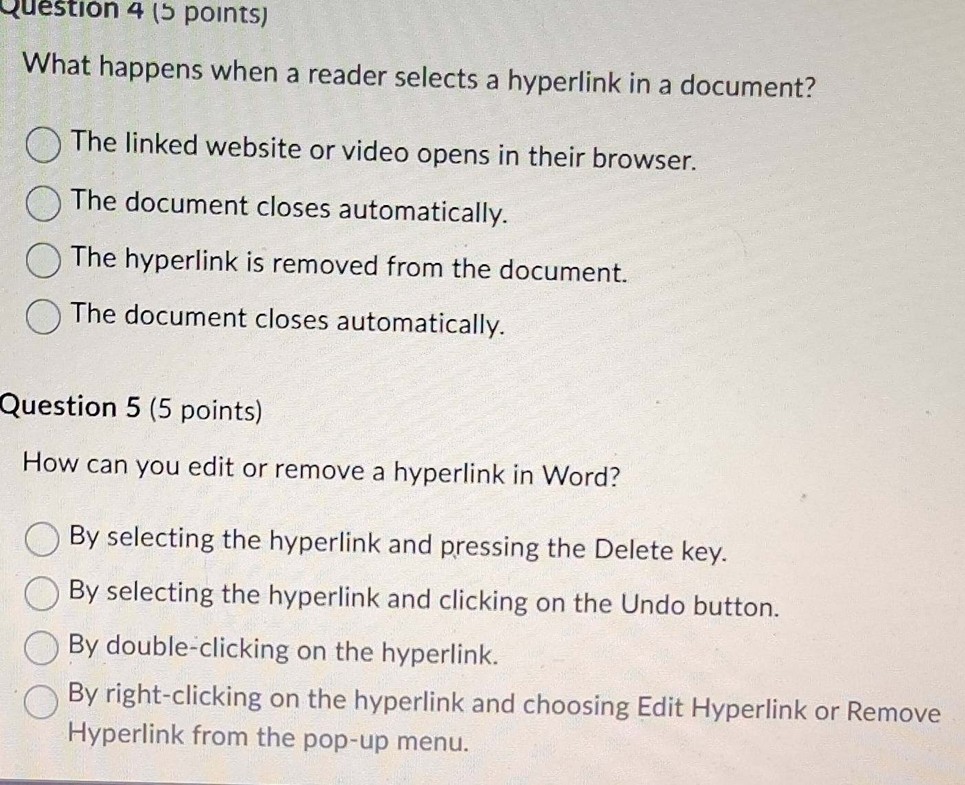Solved: What happens when a reader selects a hyperlink in a document ...