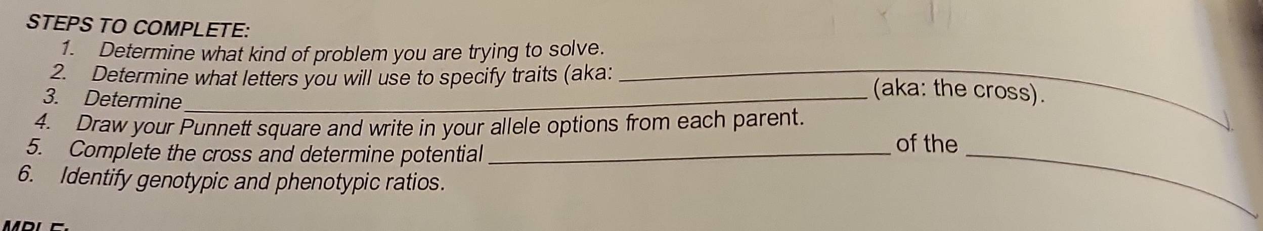 Solved: STEPS TO COMPLETE: 1. Determine what kind of problem you are ...