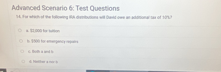 Solved: Advanced Scenario 6: Test Questions 14. For which of the ...