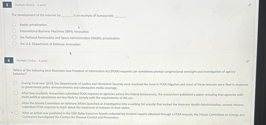 Solved: The development of the internet by_ is an example of ...