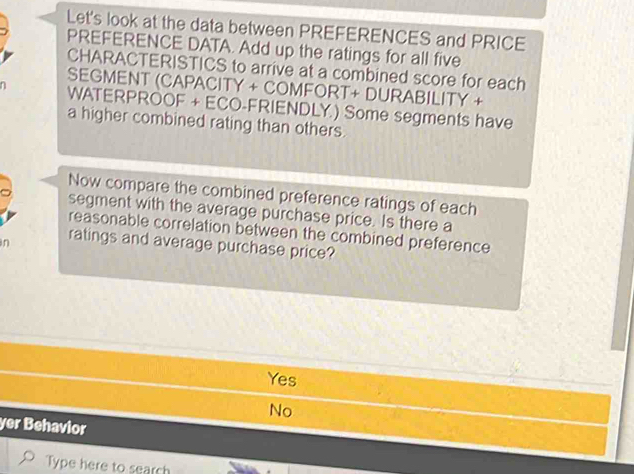 Solved: Let's look at the data between PREFERENCES and PRICE PREFERENCE ...