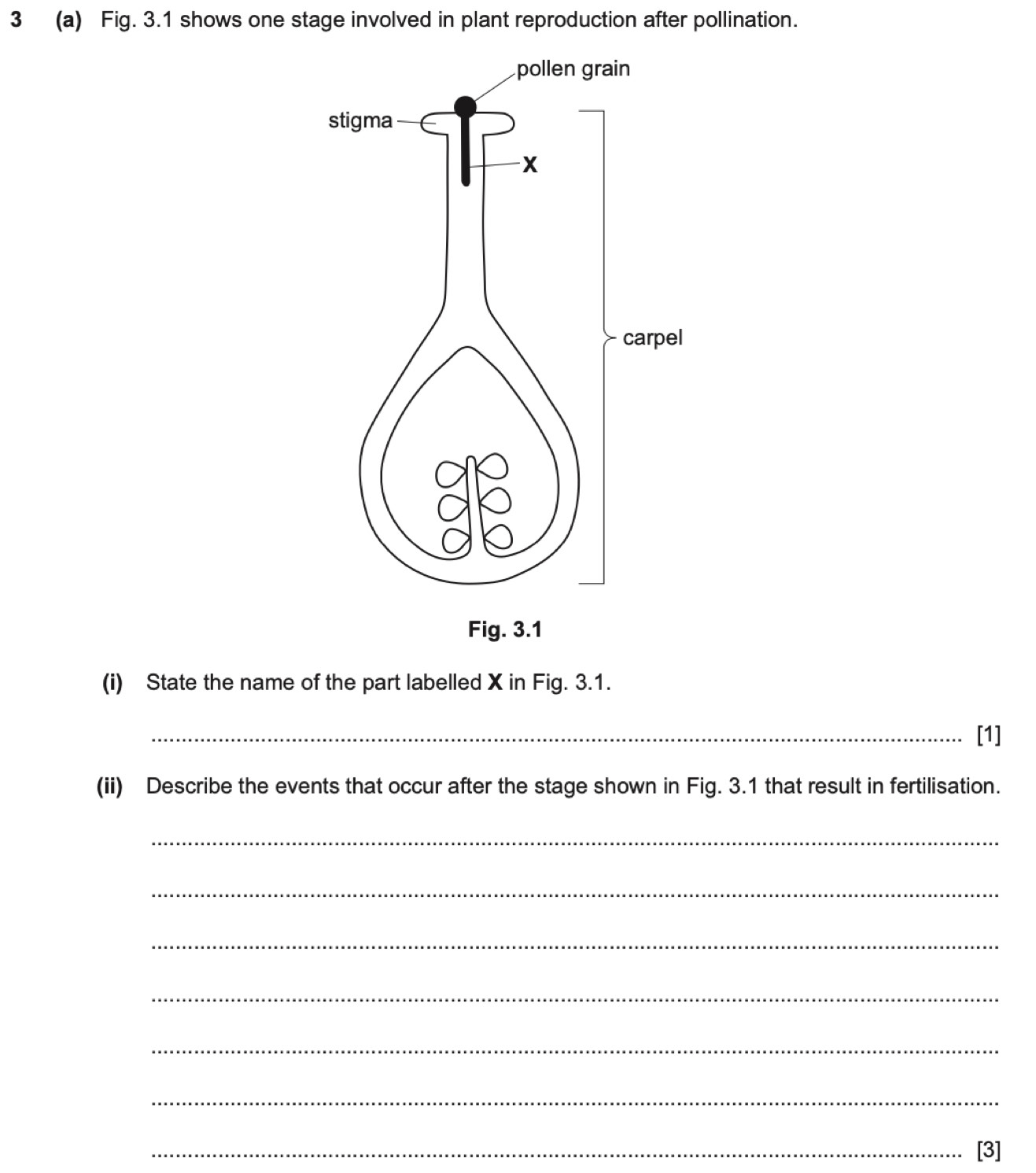 Selesai:3 (a) Fig. 3.1 shows one stage involved in plant reproduction ...