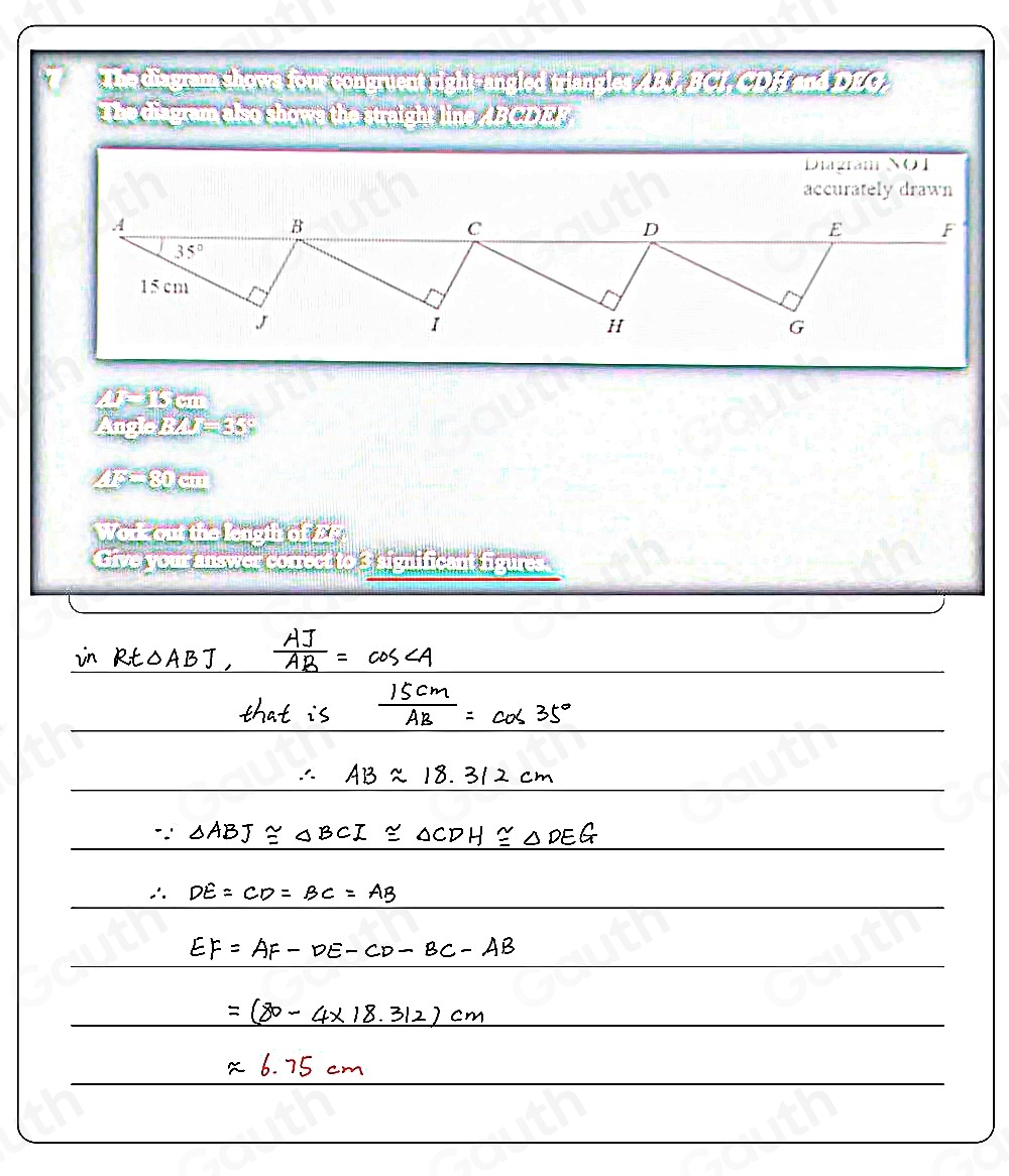 Solved: The diagram shows four congruent right-angled triangles ABJ ...