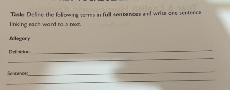 Solved: Task: Define the following terms in full sentences and write ...