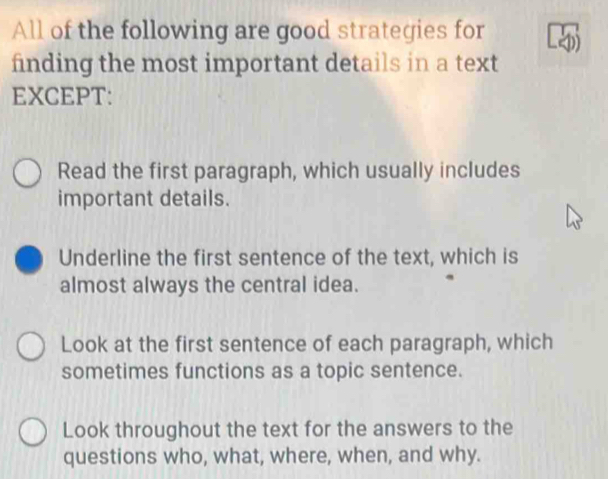 Solved: All of the following are good strategies for finding the most ...