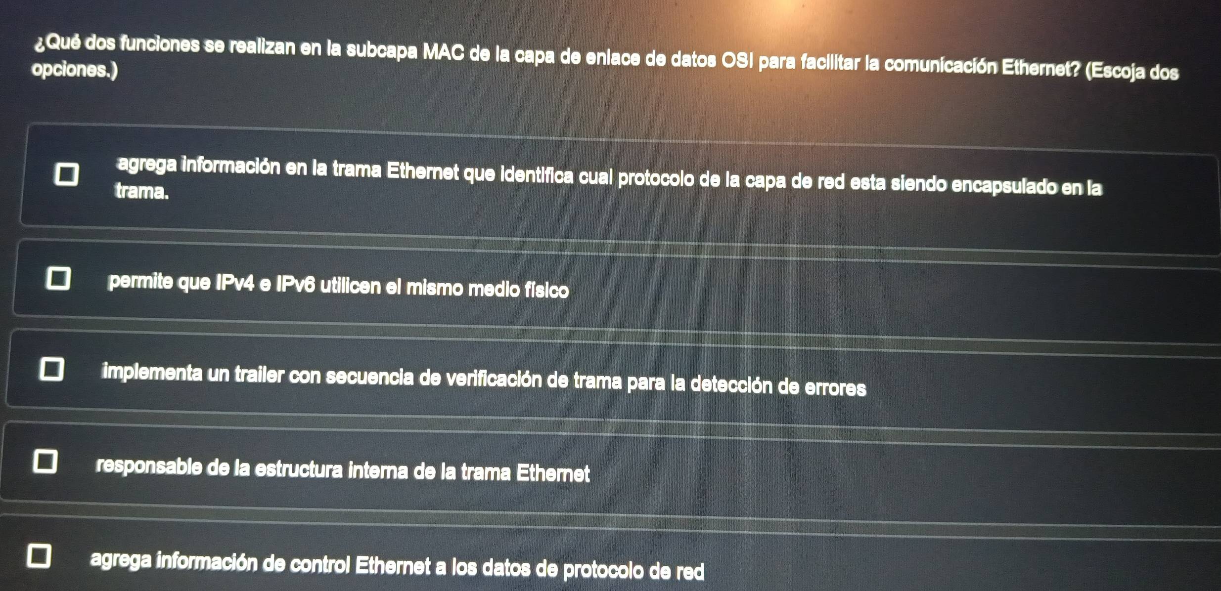 Resuelto:¿Qué dos funciones se realizan en la subcapa MAC de la capa de ...