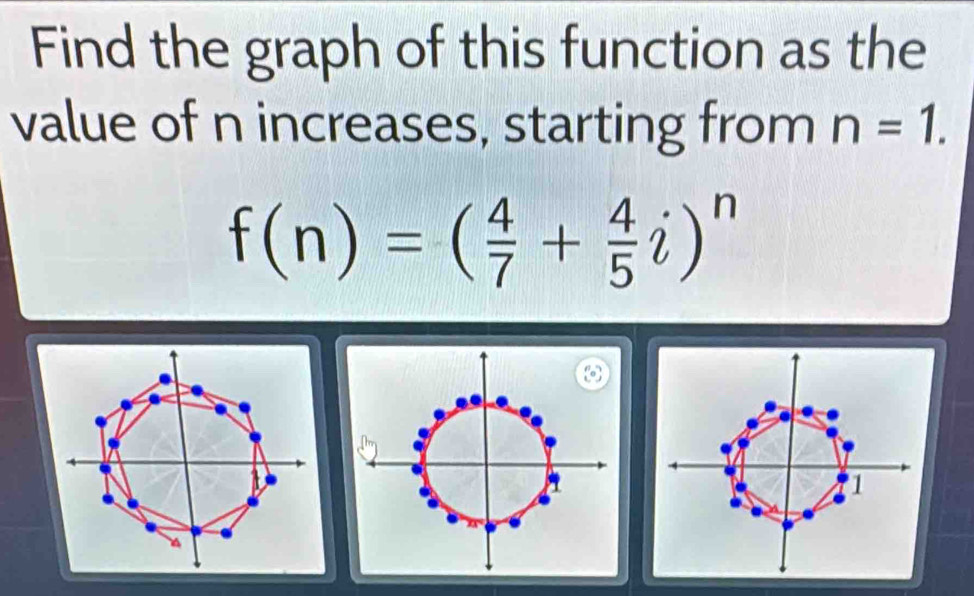 Solved: Find the graph of this function as the value of n increases ...