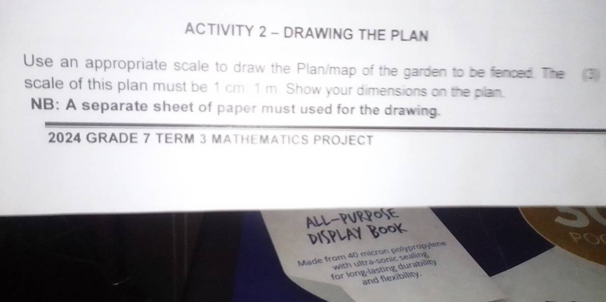 Solved: ACTIVITY 2 - DRAWING THE PLAN Use an appropriate scale to draw ...
