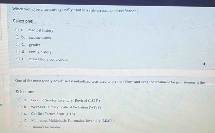 Solved: Which would be a measure typically used in a risk-assessment ...