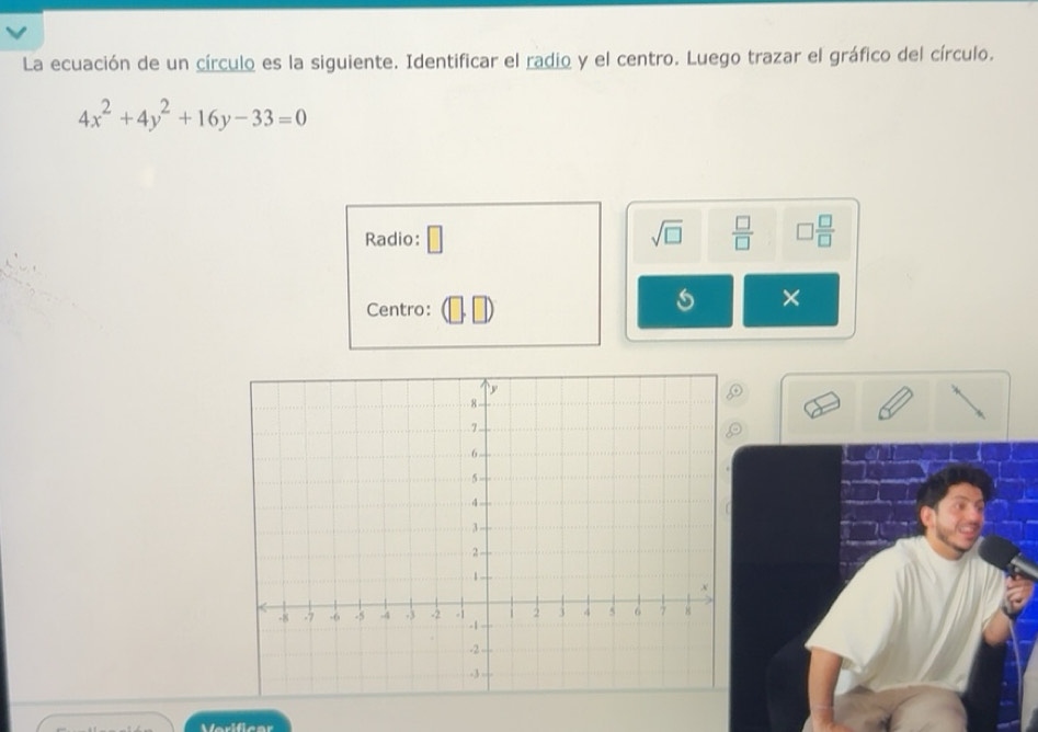 Resuelto:La ecuación de un círculo es la siguiente. Identificar el ...