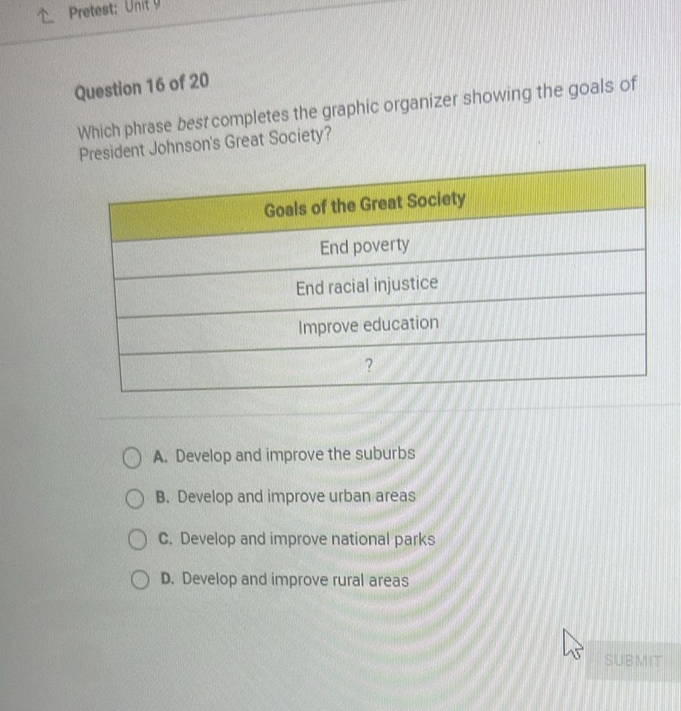 Solved: Pretest: Unit Question 16 of 20 Which phrase best completes the ...