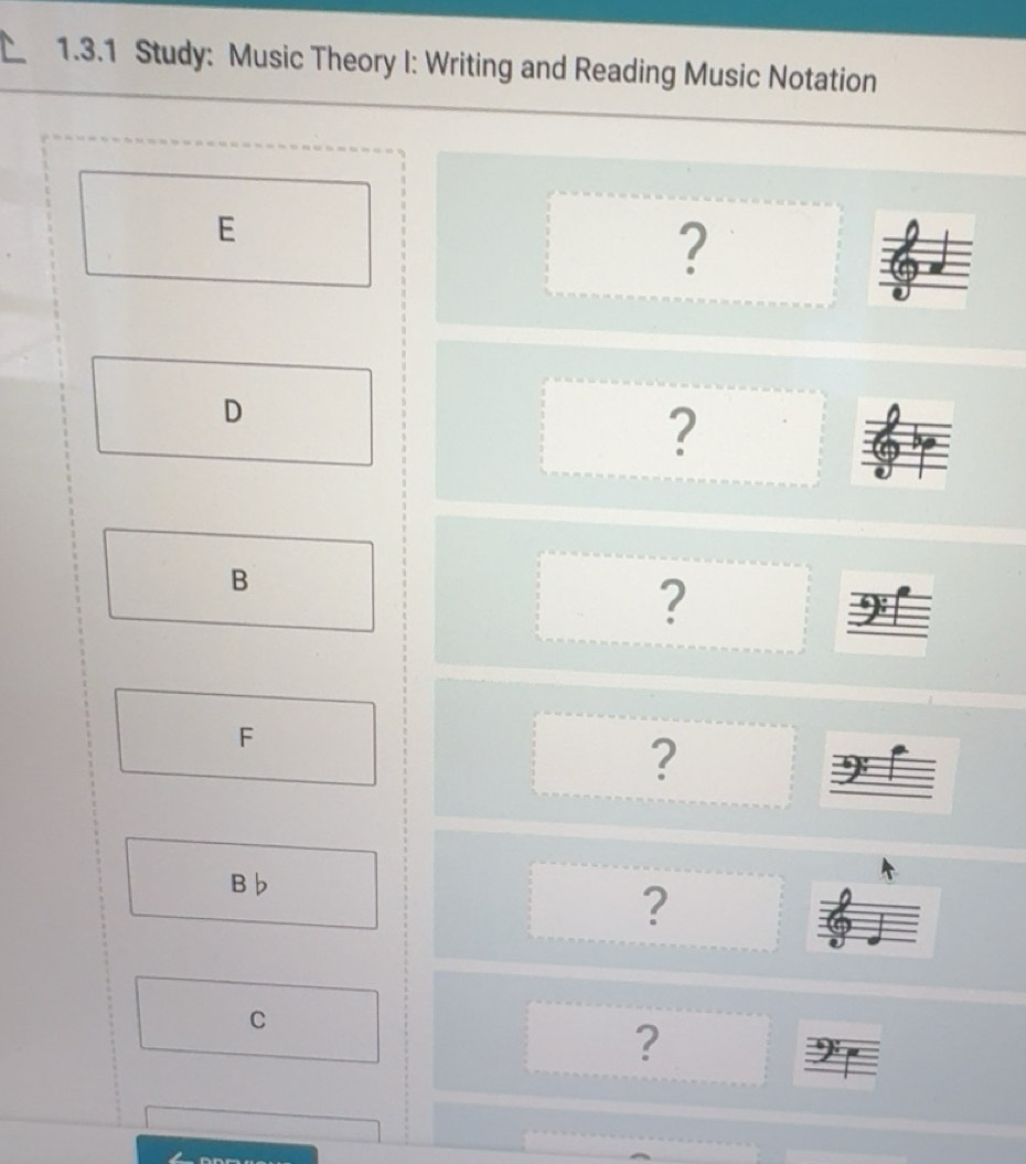 Solved: Study: Music Theory I: Writing and Reading Music Notation E ? D ...