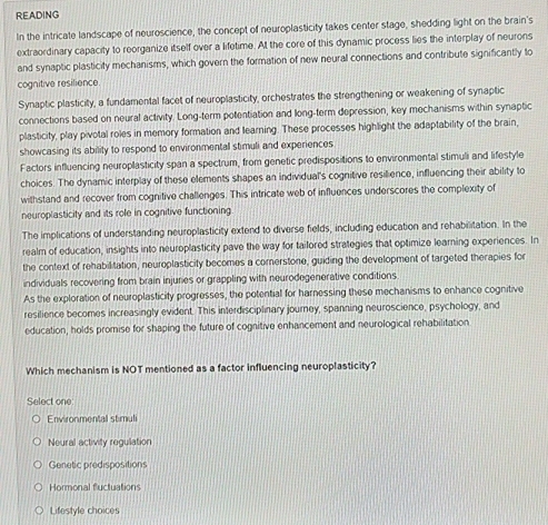 Telah dijawab:READING In the intricate landscape of neuroscience, the ...