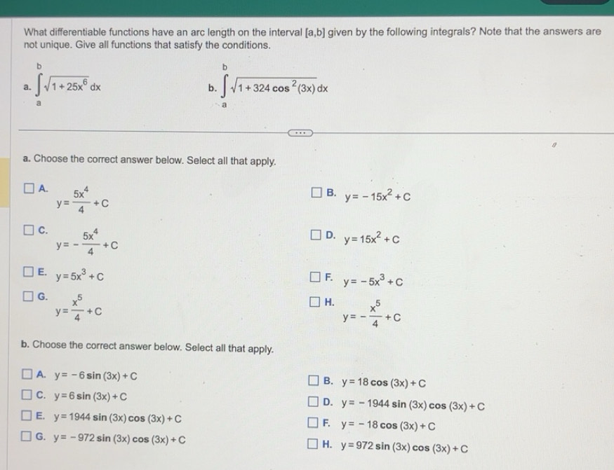 Solved: What differentiable functions have an arc length on the ...
