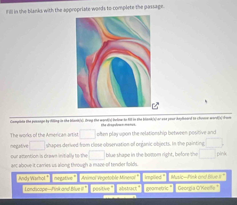 Solved: Fill in the blanks with the appropriate words to complete the ...