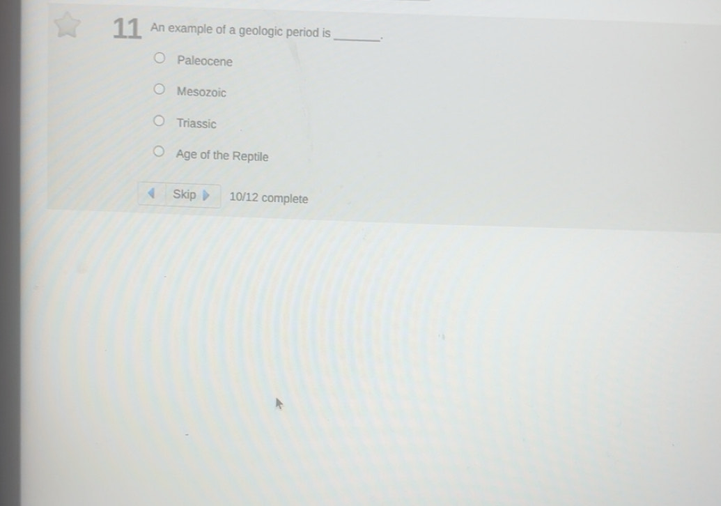 Solved: An example of a geologic period is_ . Paleocene Mesozoic ...
