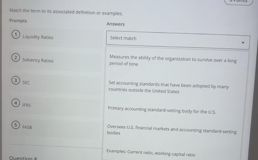 Solved: Match the term to its associated definition or examples ...